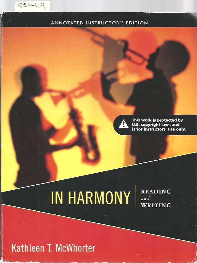 In Harmony: Reading and Writing by Kathleen T. McWhorter: New Soft ...