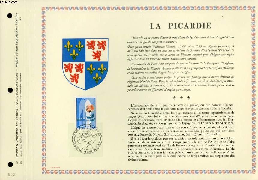 FEUILLET ARTISTIQUE PHILATELIQUE - PAC - 75 - 32 - LA PICARDIE von ...