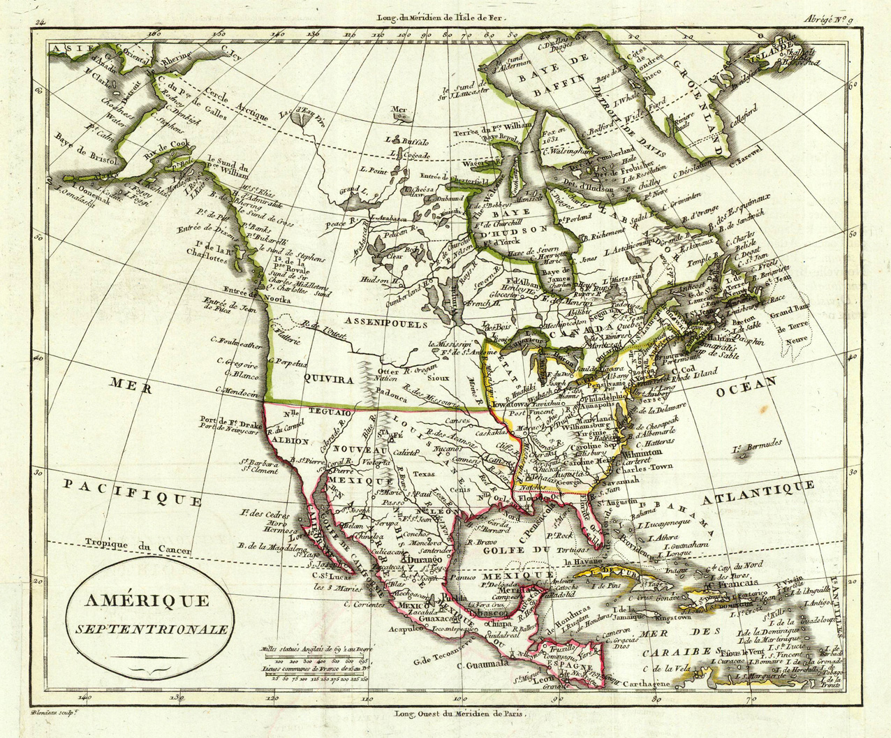 Amerique Septentrionale. by Blondeau: (1817) Map | Antiquariat Reinhold ...