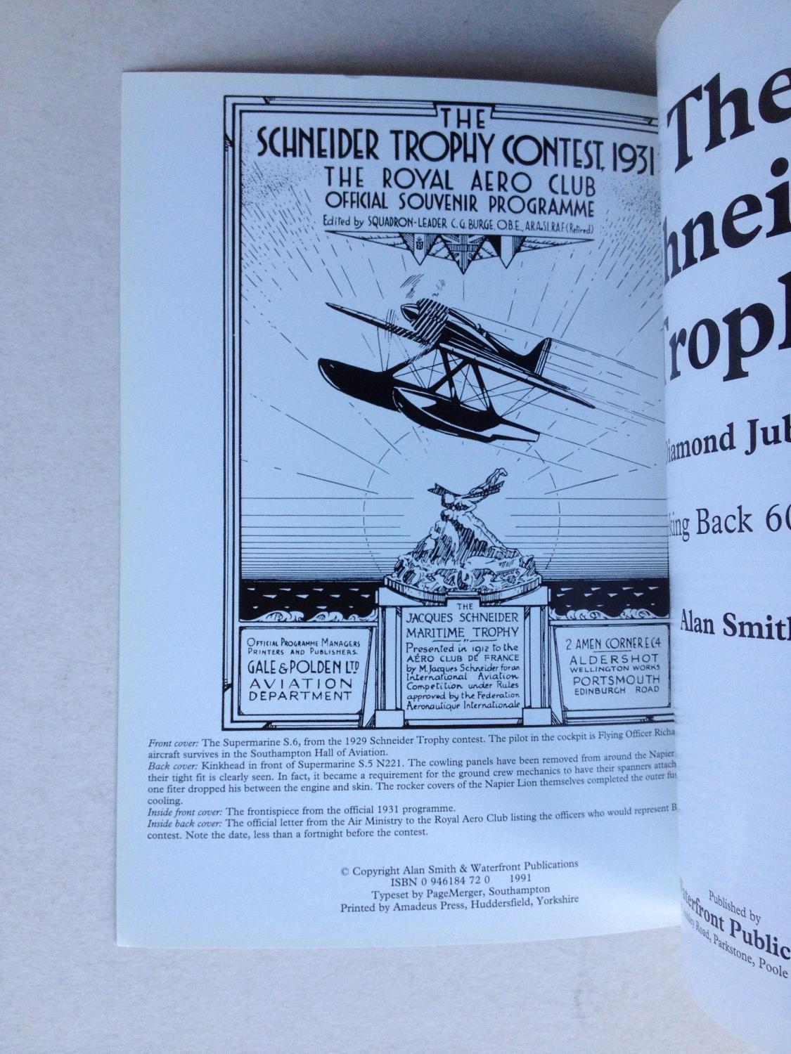 The Schneider Trophy Diamond Jubilee. Looking Back Sixty Years by Alan ...