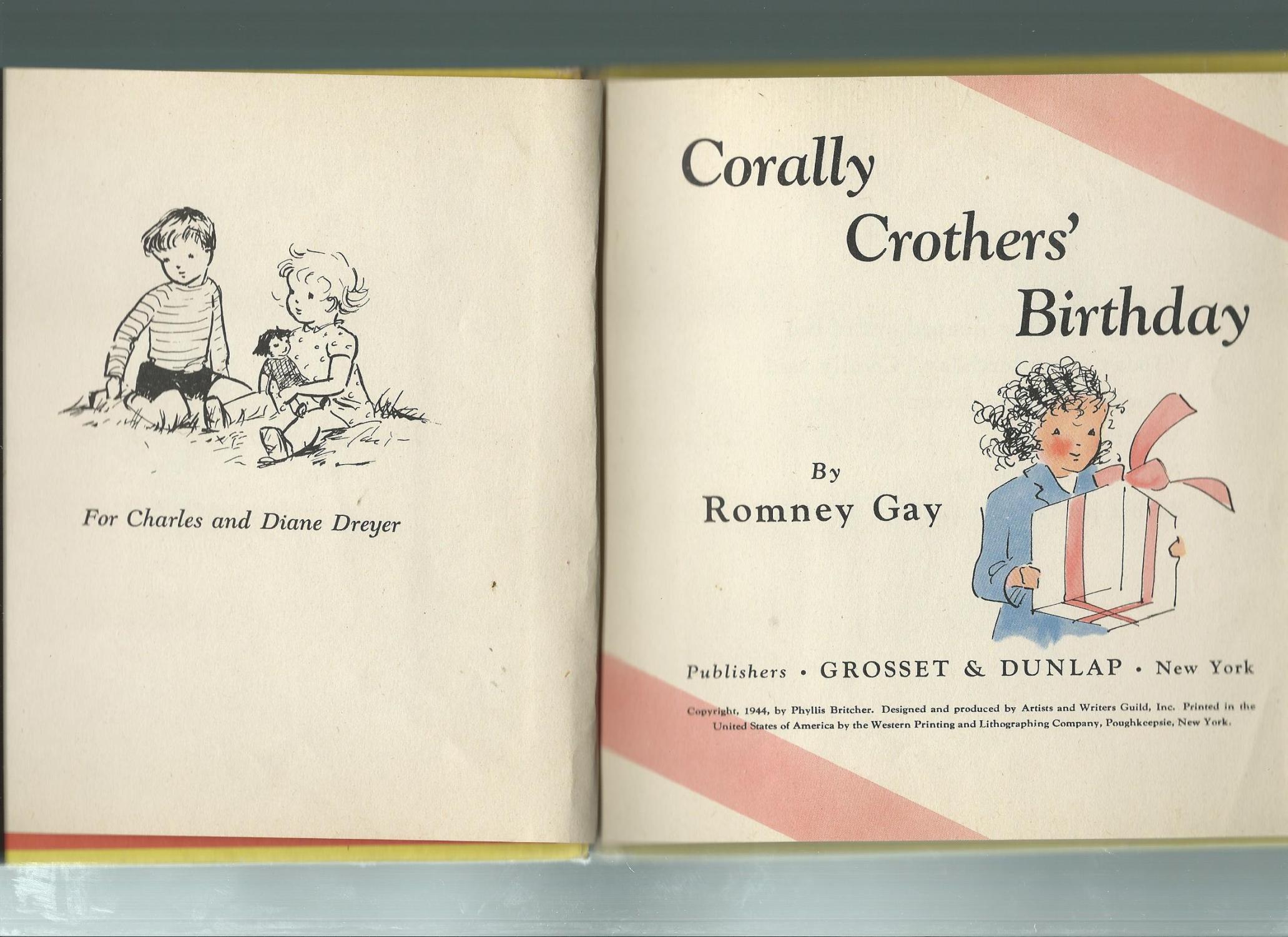 CORALLY CROTHERS BIRTHDAY by Romney Gay: Very Good Hardcover (1944 ...