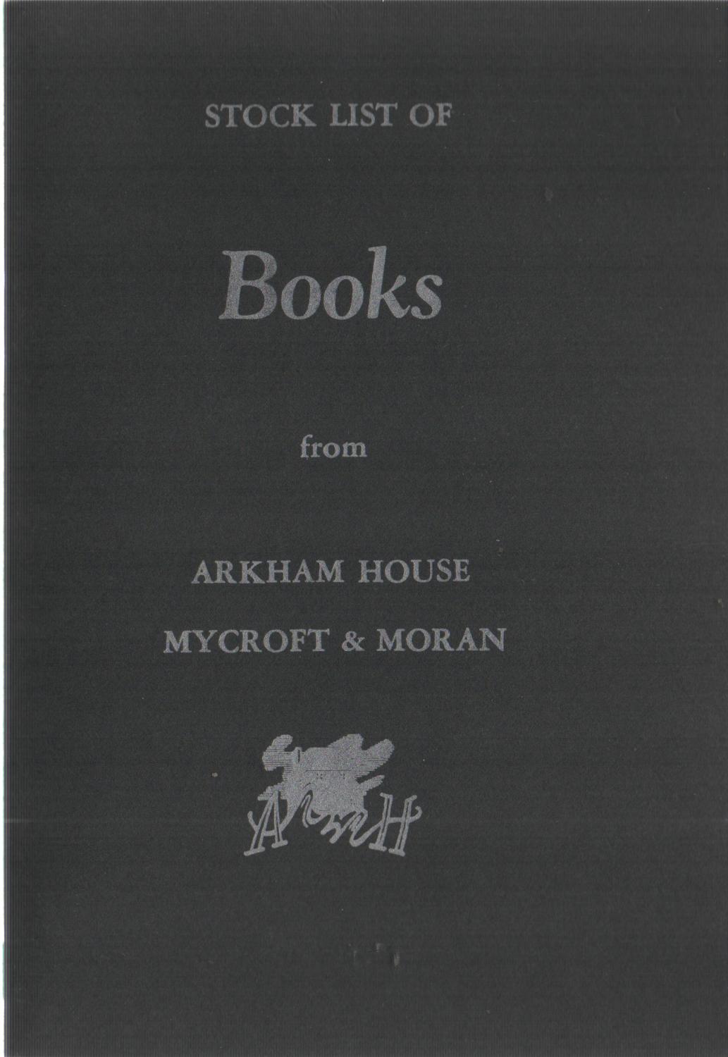 Arkham House Stock List 1971: Fine Soft cover (1971) 1st Edition ...
