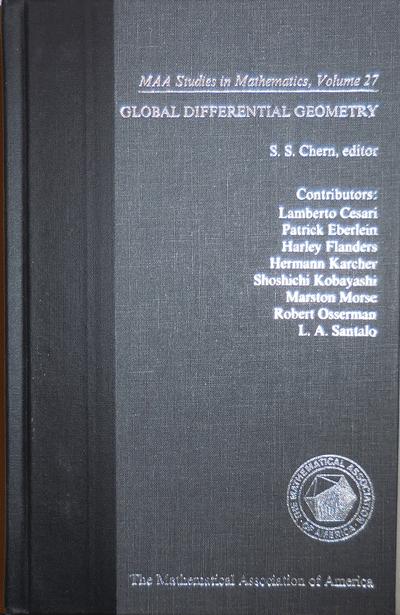 Global Differential Geometry by Chern, S. S., Editor: Fine Hardcover ... Global Differential Geometry by Chern, S. S., Editor: Fine Hardcover ...