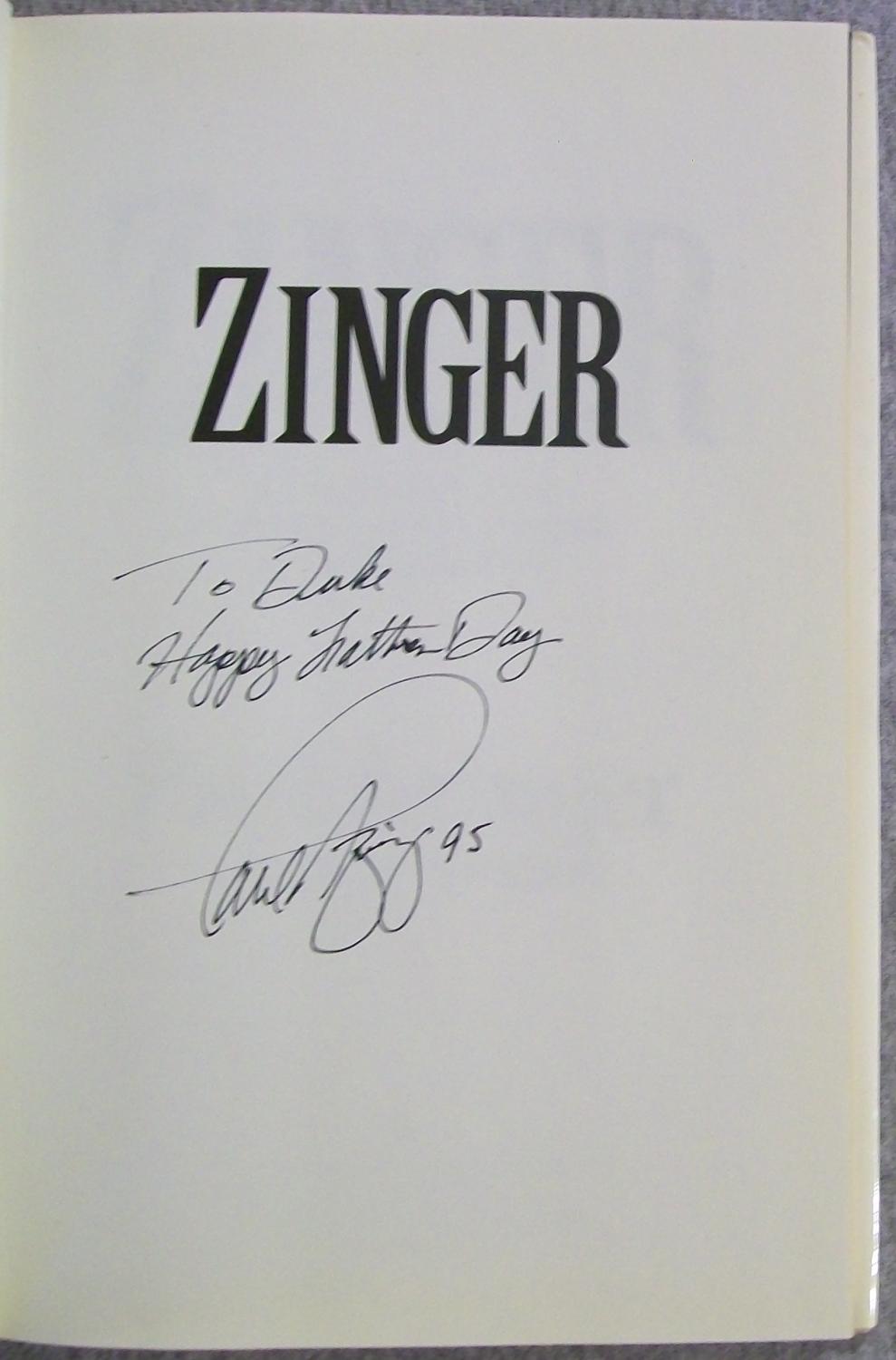 Zinger by Azinger, Paul with Ken Abraham: Very Good Hardcover (1995 ...