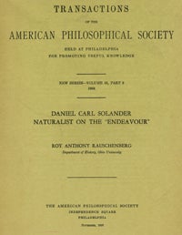 Daniel Carl Solander. Naturalist on the "Endeavour" by Rauschenberg ...