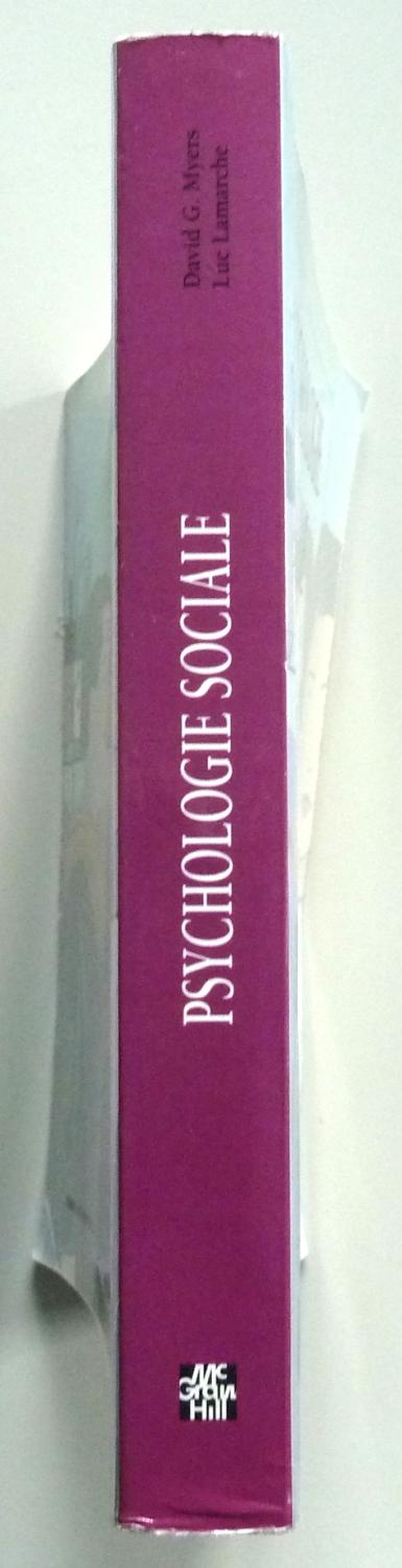 Psychologie sociale par David-G Myers; Luc Lamarche: Bon Couverture ...