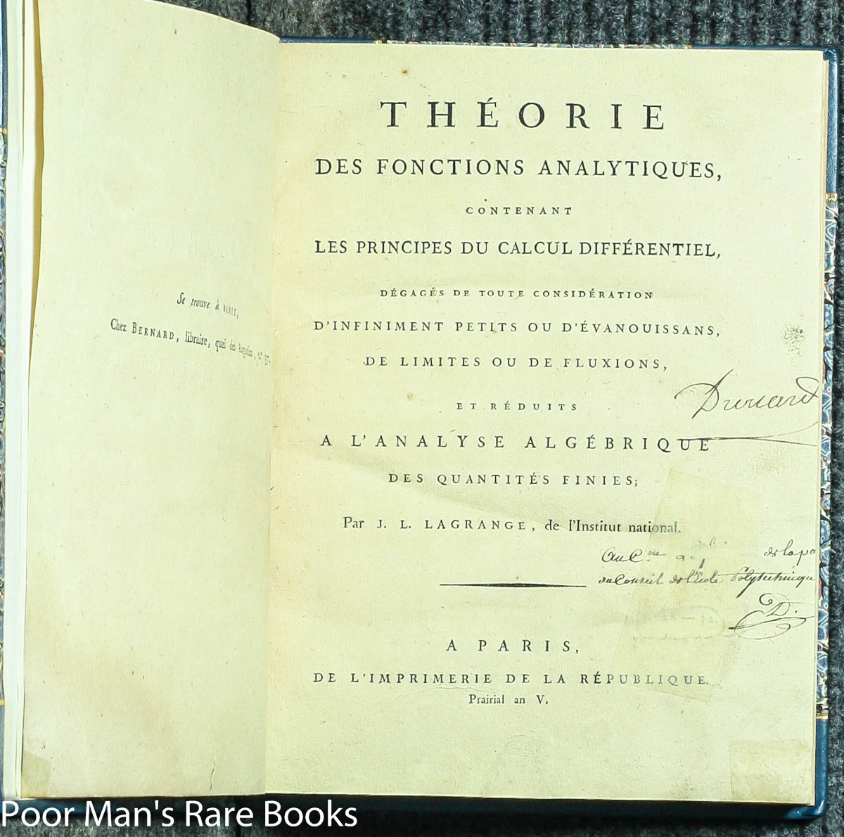 THEORIE DES FONCTIONS ANALYTIQUES, CONTENANT LES PRINCIPES DU CALCUL ... THEORIE DES FONCTIONS ANALYTIQUES, CONTENANT LES PRINCIPES DU CALCUL ...