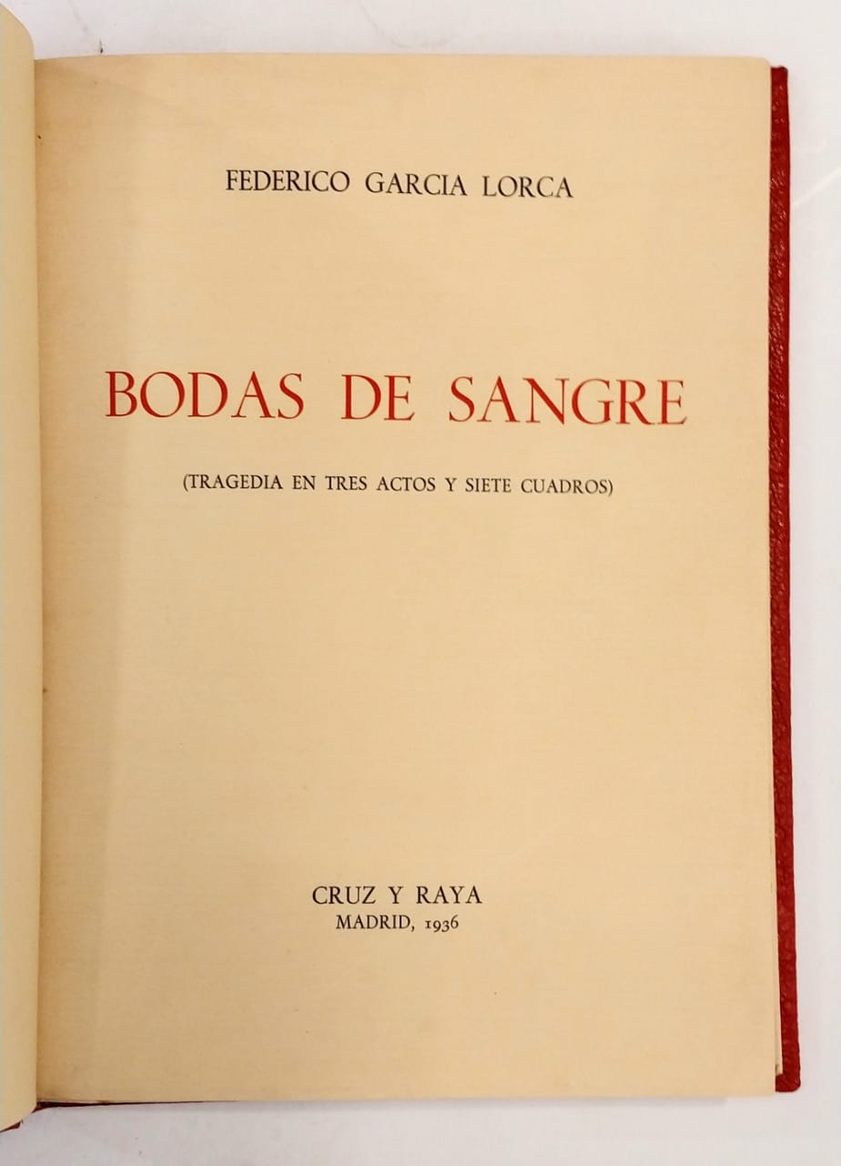 Bodas De Sangre Tragedia En Tres Actos Y Siete Cuadros By García