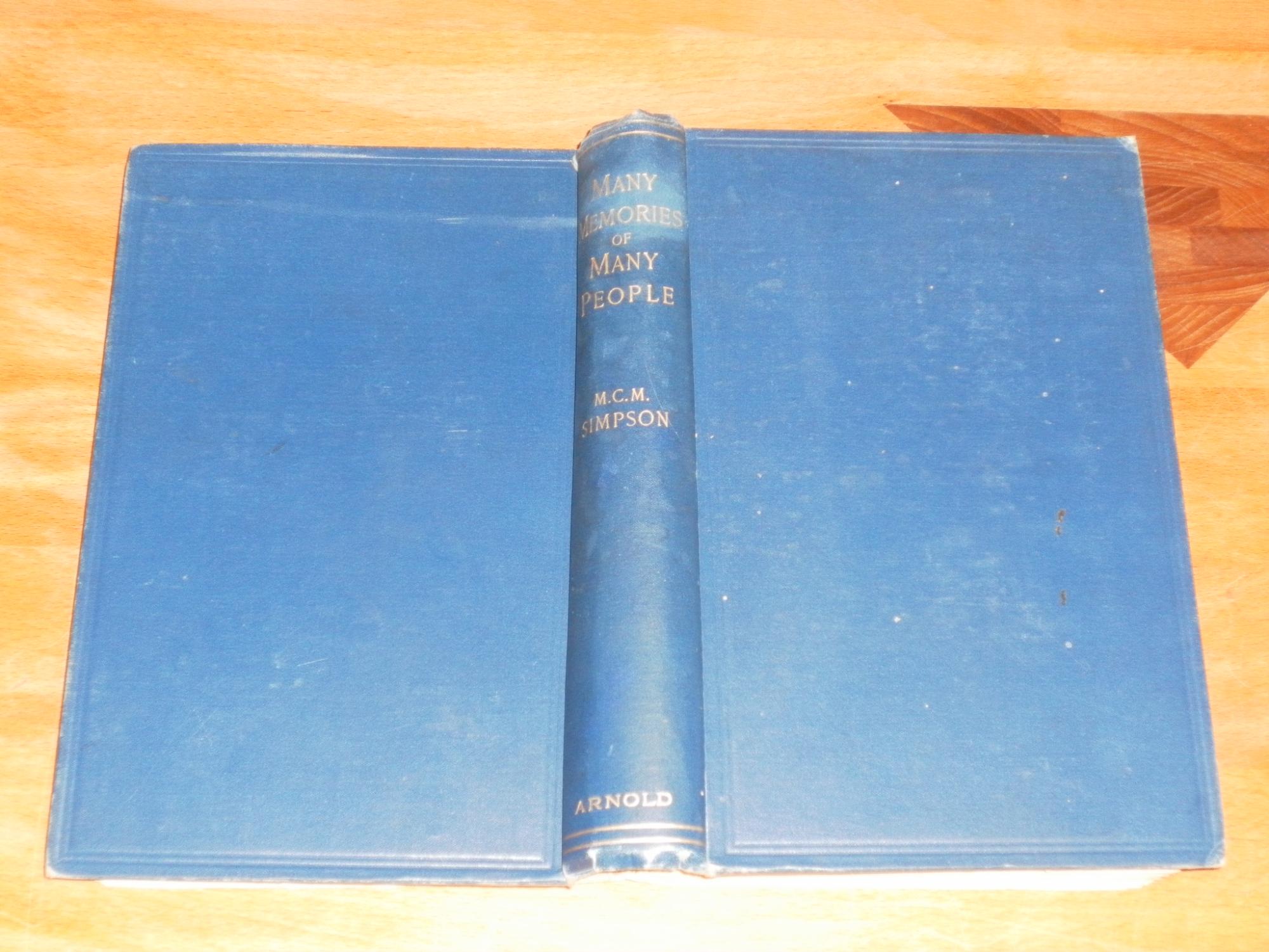 Many Memories of Many People by Simpson, William:: Good Cloth Gilt ...