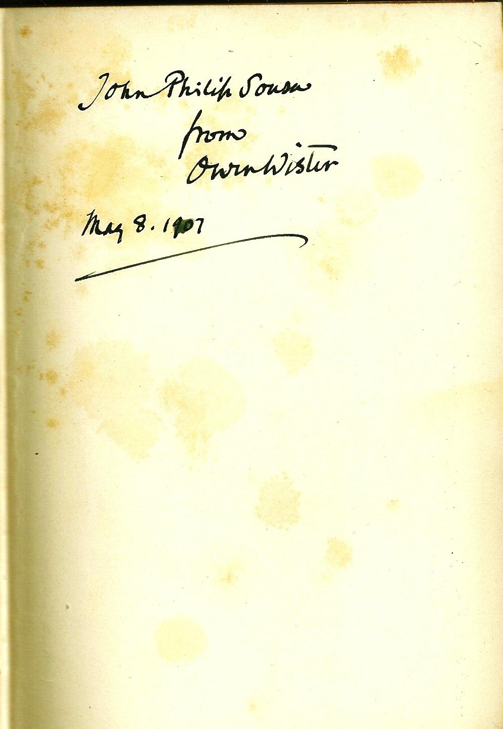 LADY BALTIMORE Inscribed to John Philip Sousa by WISTER, Owen: Light ...