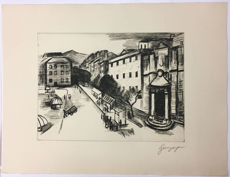 Toulon. Radierung. by Gunzinger, Eduard (1897 - Basel - 1972),: (1928 ...