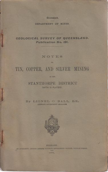 Tin, Copper, And Silver Mining In The Stanthorpe District. Geological ...