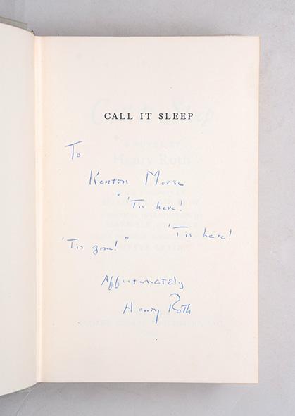 Call It Sleep. Foreword by Walter Allen. by ROTH, Henry.: (1965) Signed ...