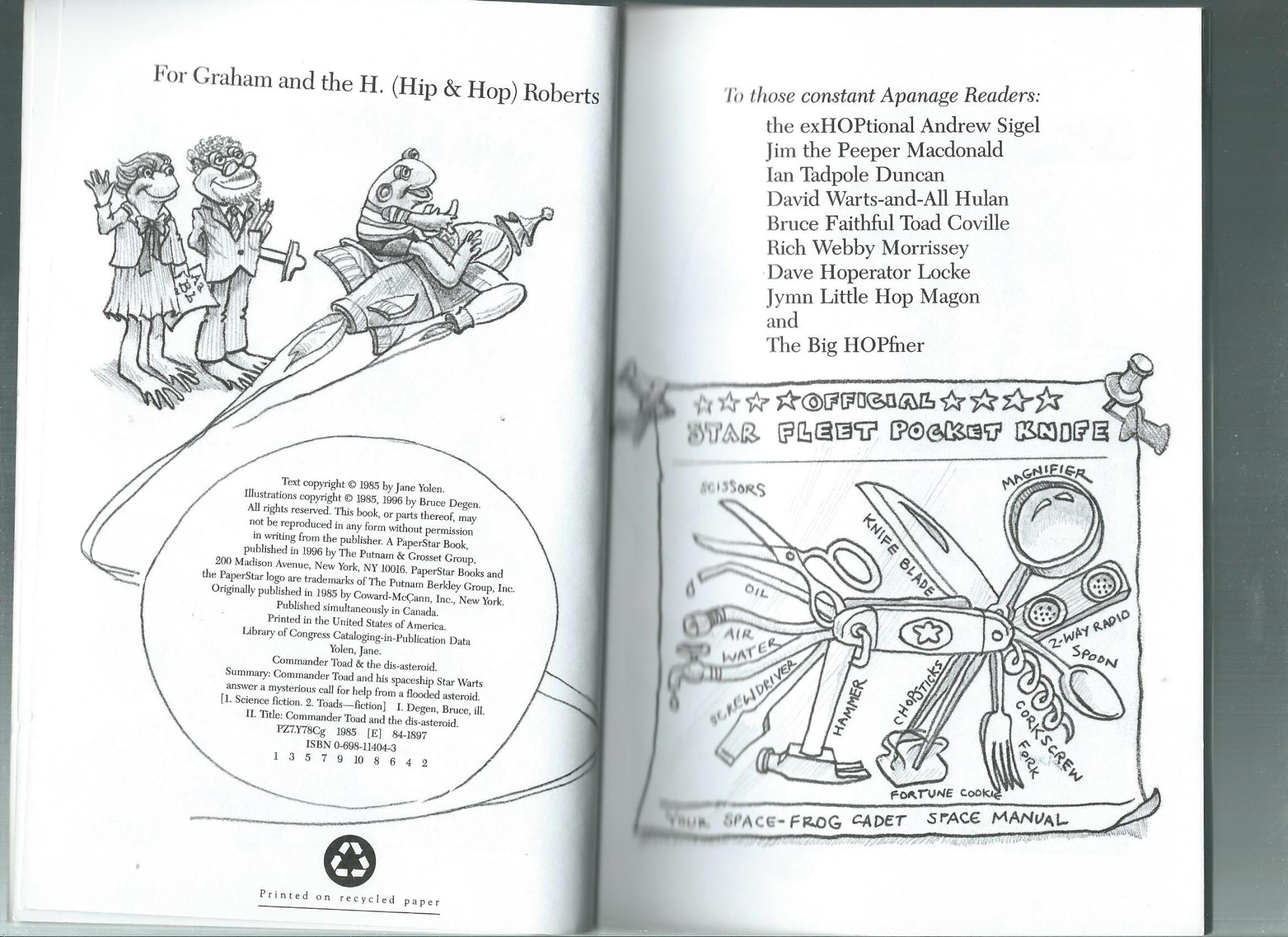 COMMANDER TOAD: and the dis-asteroid by Yolen, Jane / Degen, Bruce ...