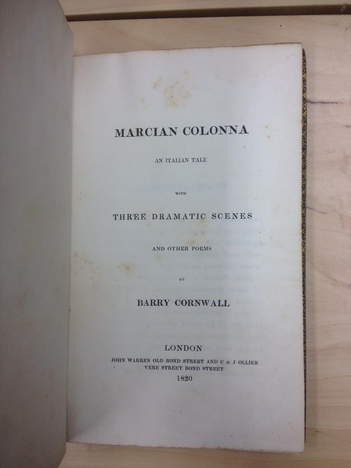 Marcian Colonna: an Italian tale with three dramatic scenes and other ...