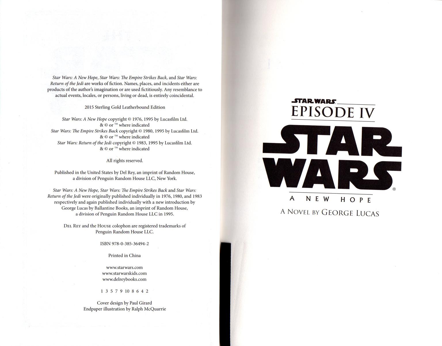 The Star Wars Trilogy - 2015 First Printing - Sterling Gold ...