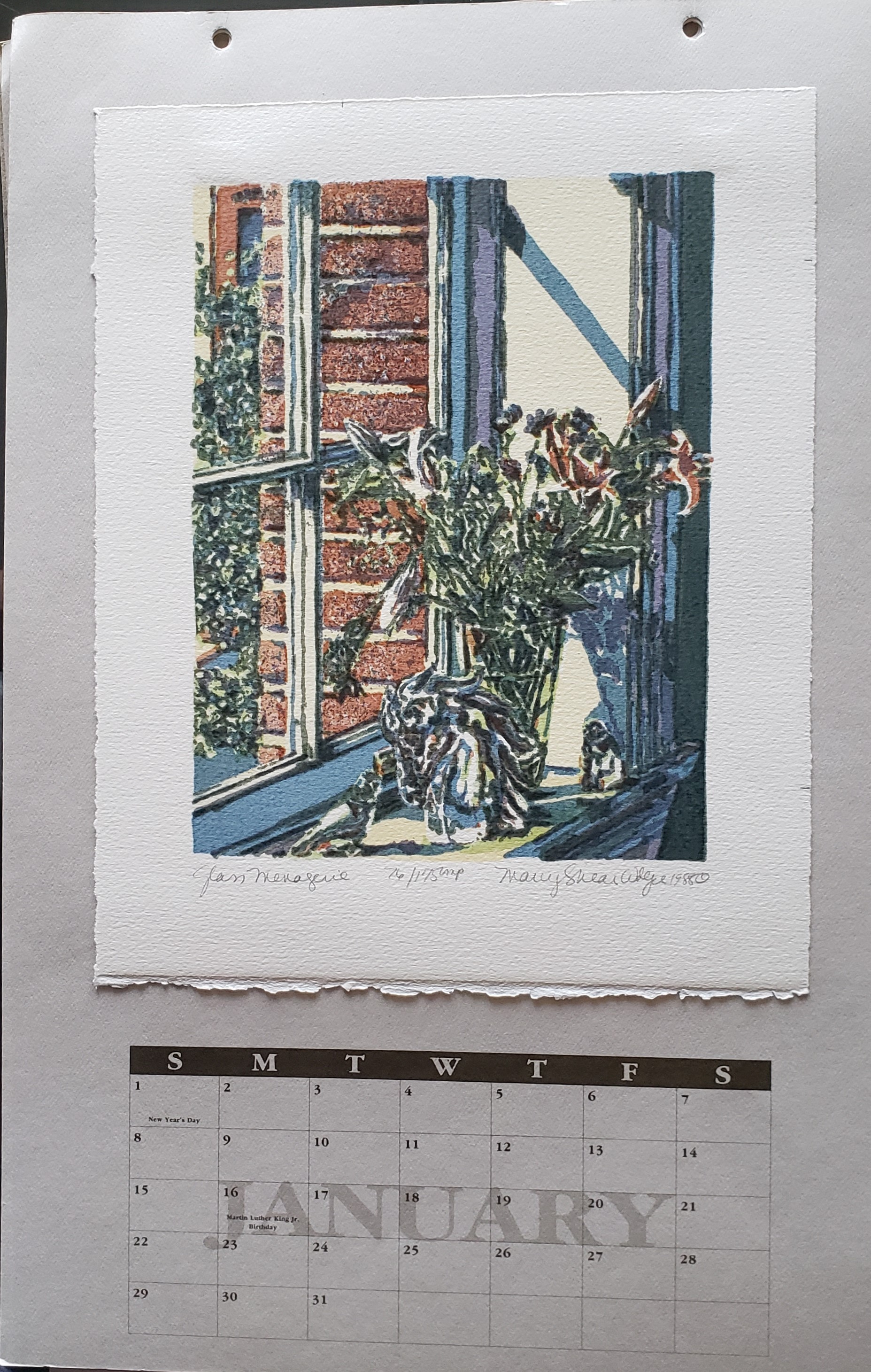 Original Print Calendar. 1989 (SIGNED 13 Limited Ed. Prints: WASHINGTON ...