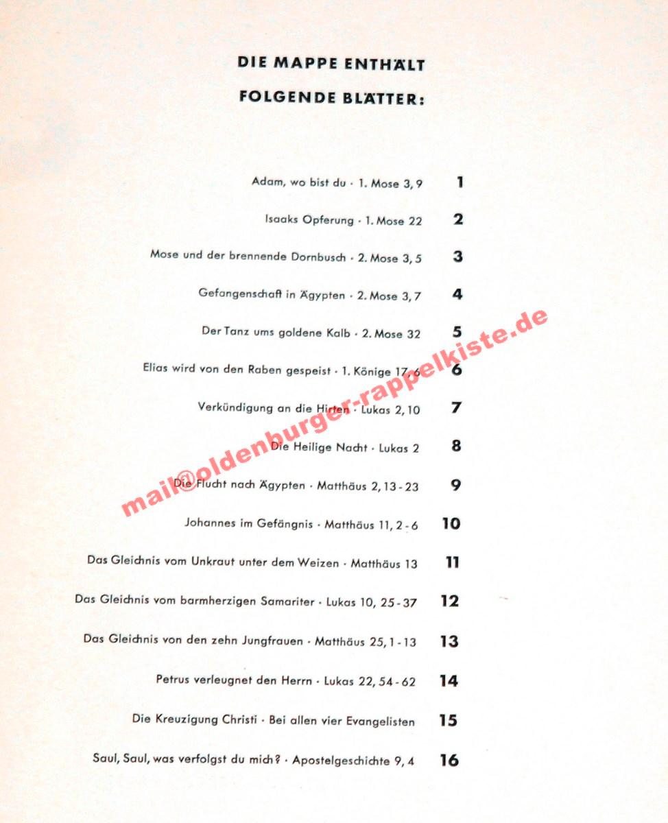 Holzschnitte zur Bibel: Sechzehn Holzschnitte zum Alten und Neuen ...