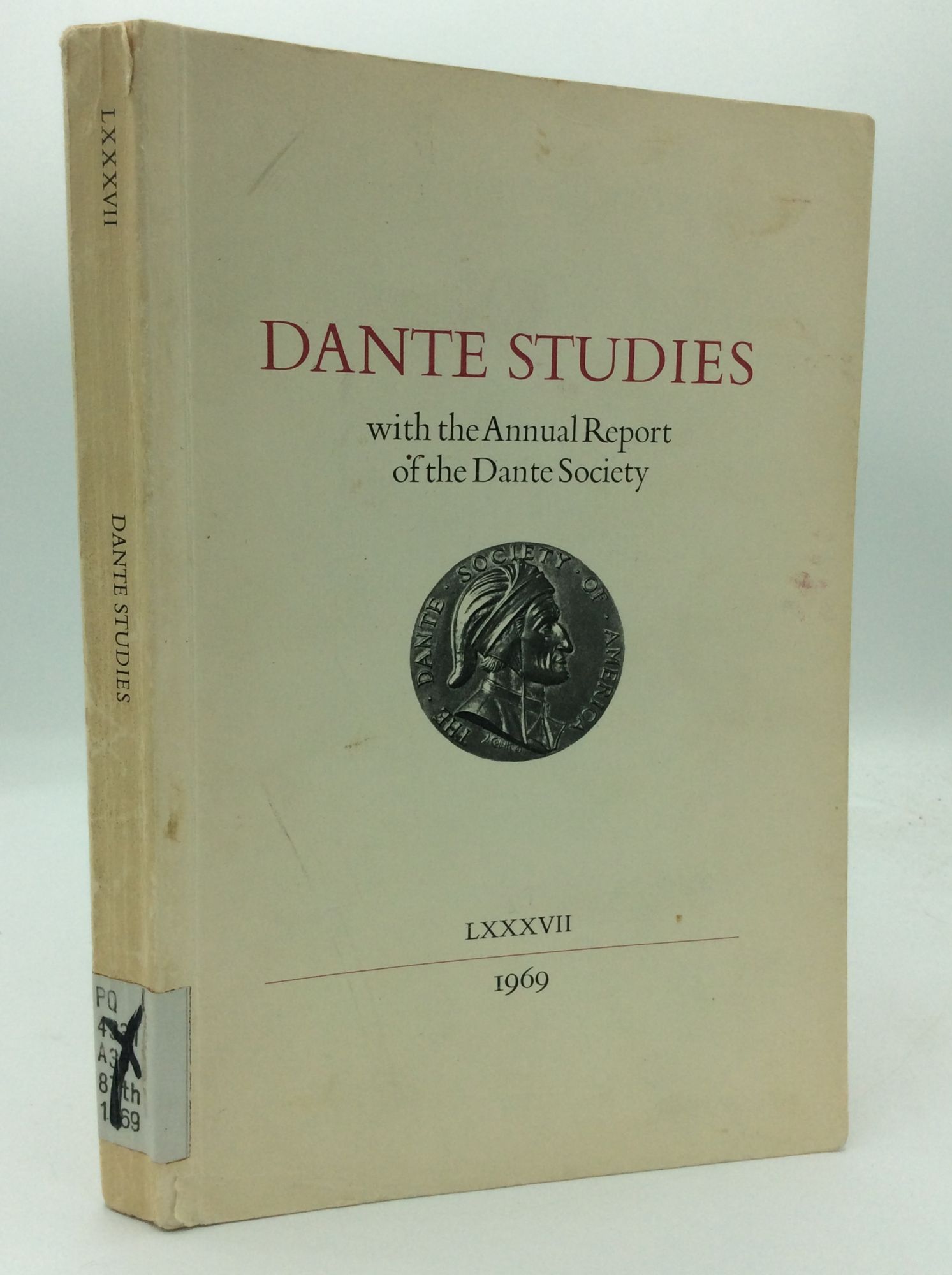 DANTE STUDIES: Vol. LXXXVII 1969 by The Dante Society of America: (1969 ...