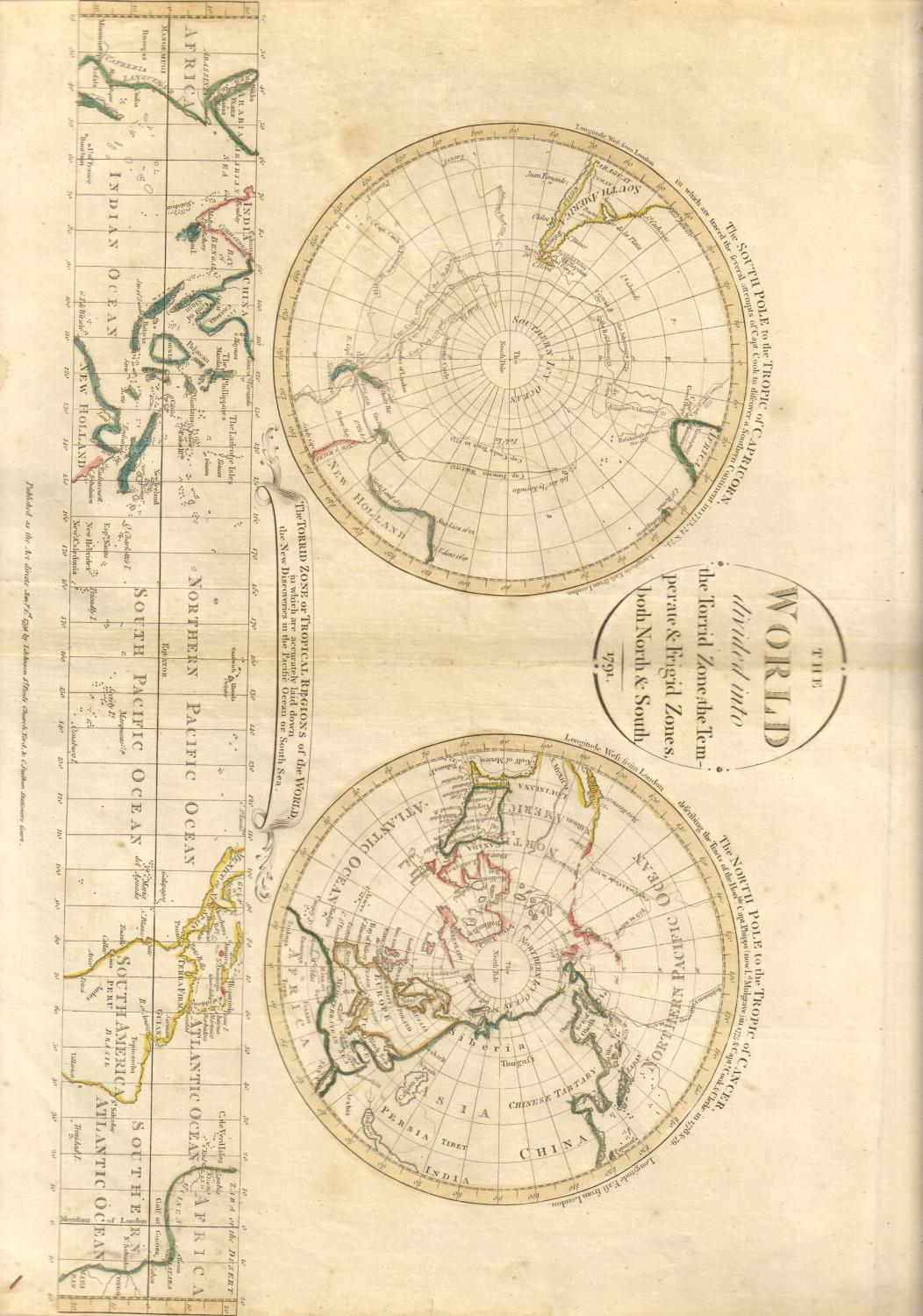 World Divided Into the Torrid Zone, the Temperate & Frigid Zones, Both ...
