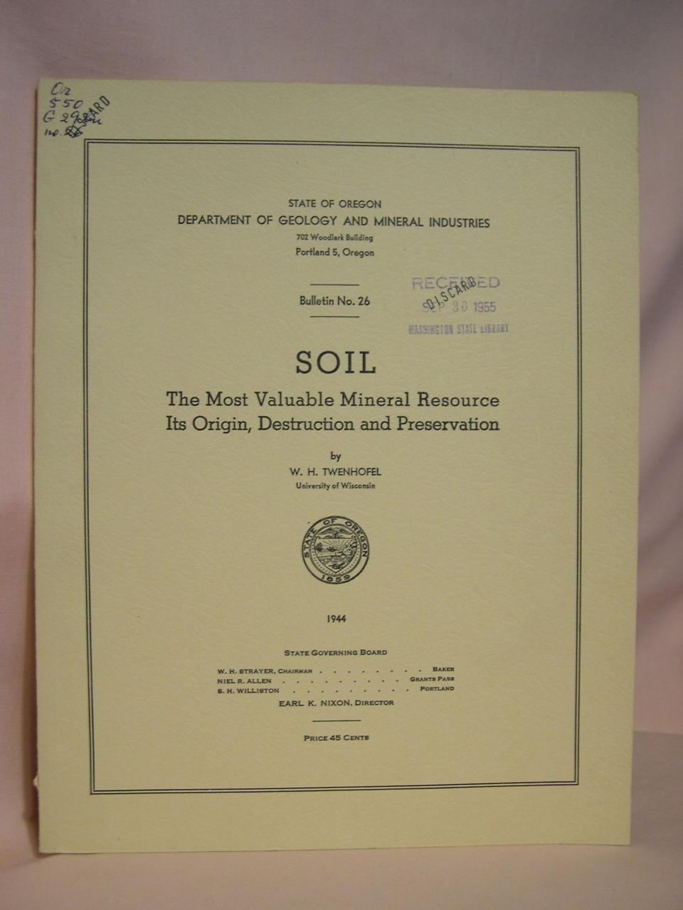 SOIL; THE MOST VALUABLE MINERAL RESOURCE, ITS ORIGIN, DESTRUCTION AND ... SOIL; THE MOST VALUABLE MINERAL RESOURCE, ITS ORIGIN, DESTRUCTION AND ...