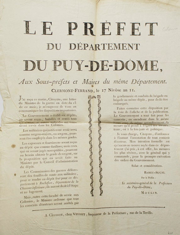 Le Prefet du Département du Puy-de Dôme, aux Sous-préfets et Maires du ...