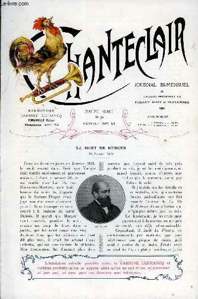 CHANTECLAIR N° 76 - LA MORT DE MURGER (28 JANVIER 1861) PAR A. SCHAUNE ...