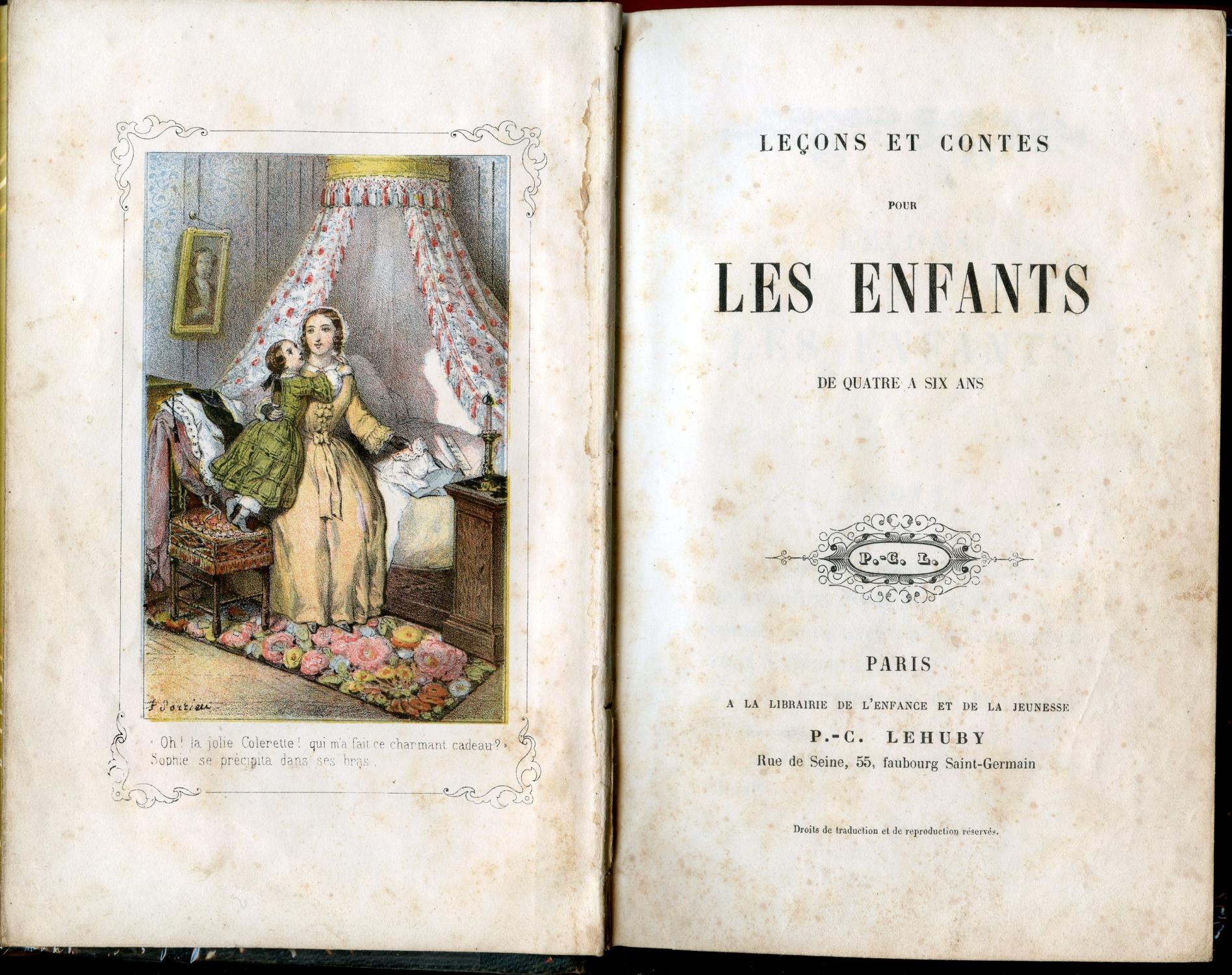 Leçons et contes pour les enfants de quatre à six ans. (lithographies ...