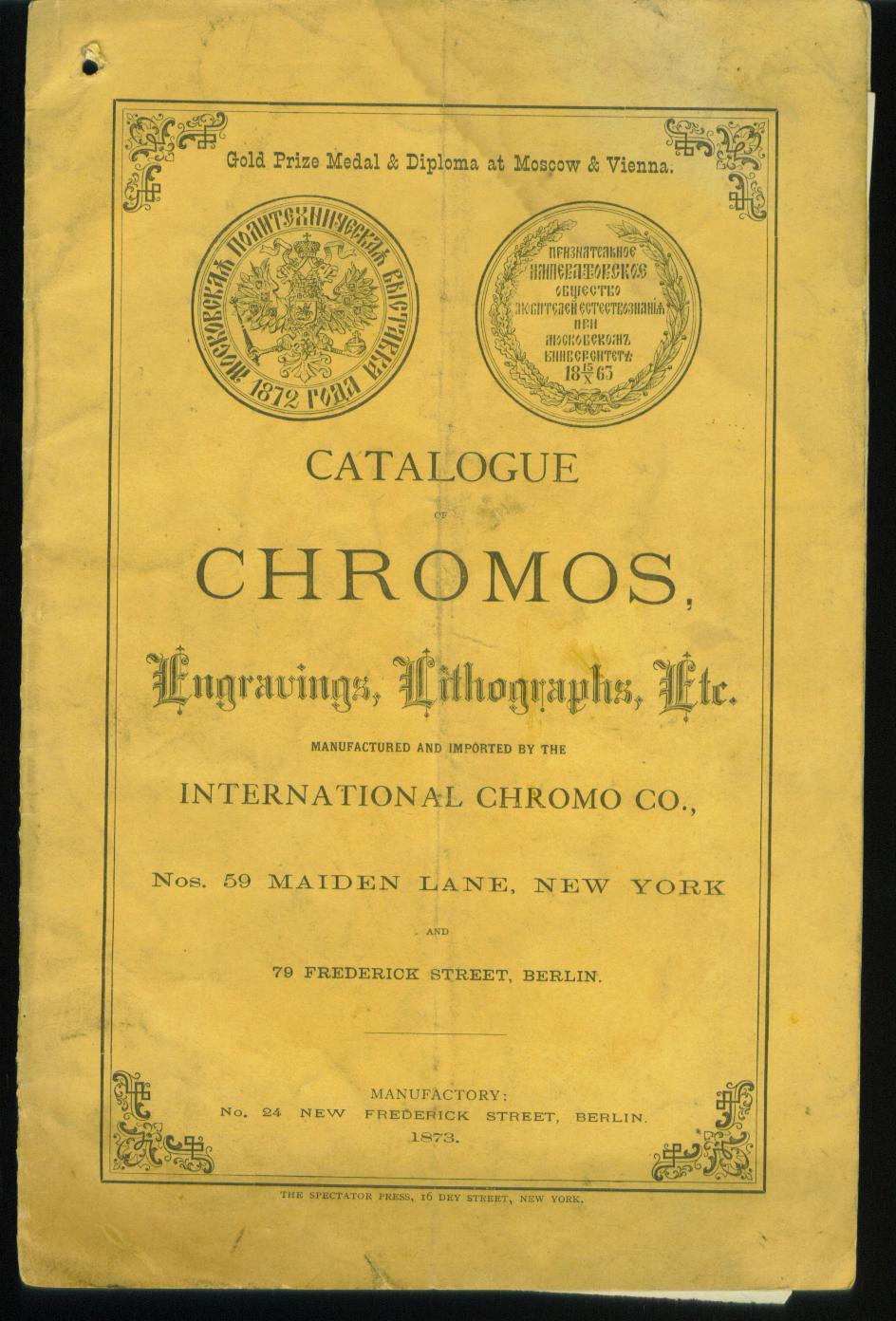 Catalogue of Chromos: Very Good Minus Wraps (1873) 1873 Edition ...