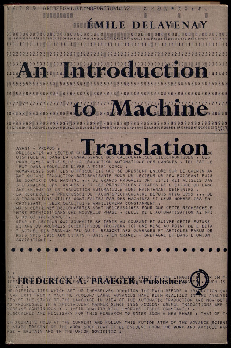 An Introduction to Machine Translation by DELAVENAY, Emile: Fine ...