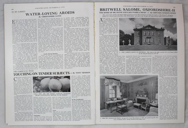 Original Issues of Country Life Magazine Dated October 5th & 12th 1972 ...