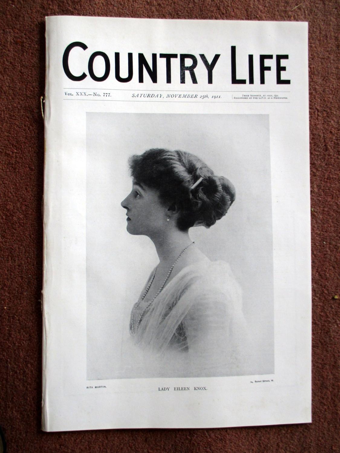 Country Life magazine. No. 777, 25th November 1911. Lady Eileen Knox ...