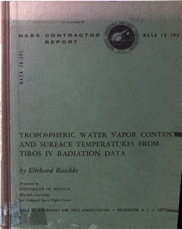 Tropospheric Water Vapor Content and Surface Temperatures from Tiros IV ...
