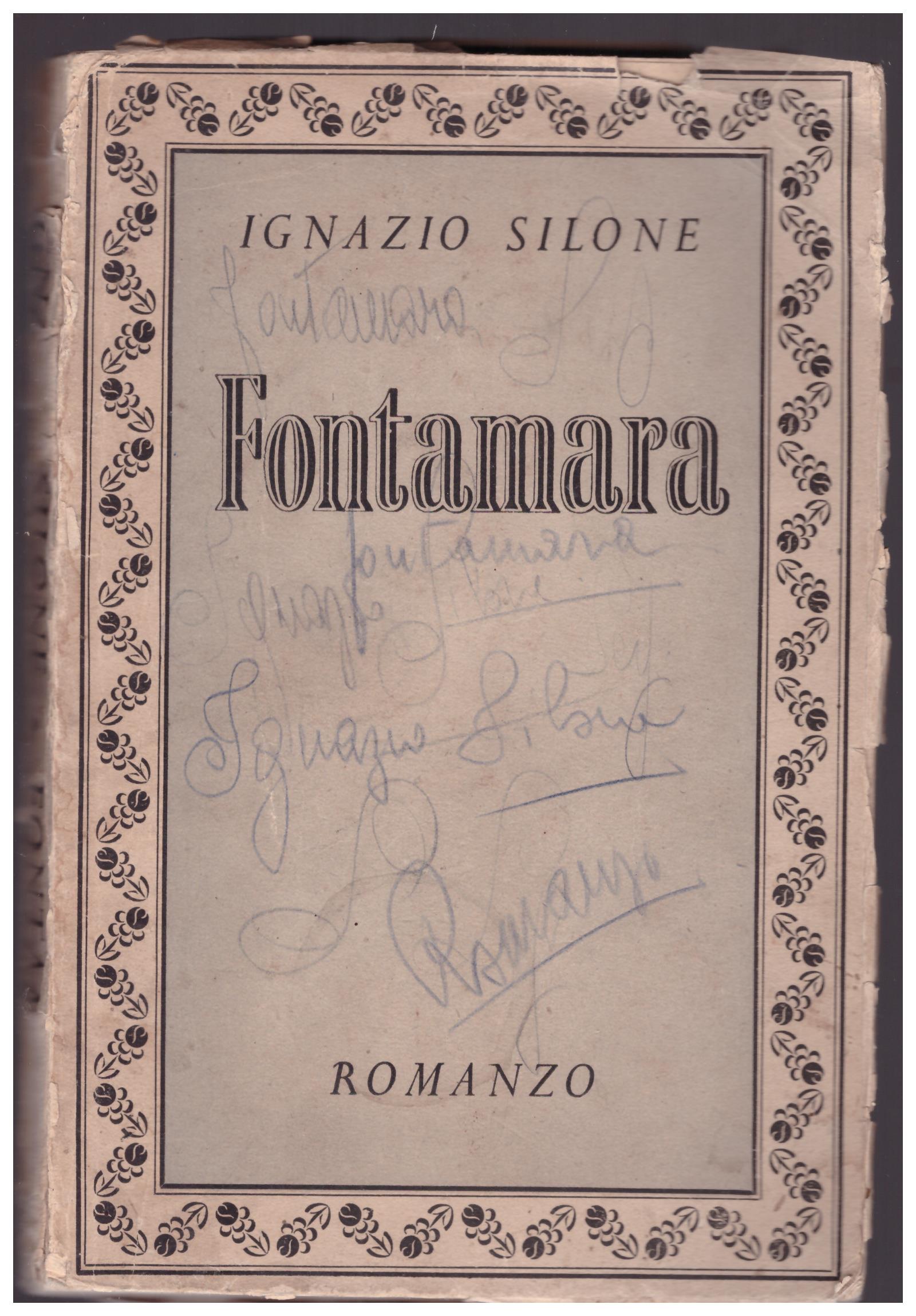 FONTAMARA by Silone,Ignazio: buono Brossura (1933) prima edizione ...