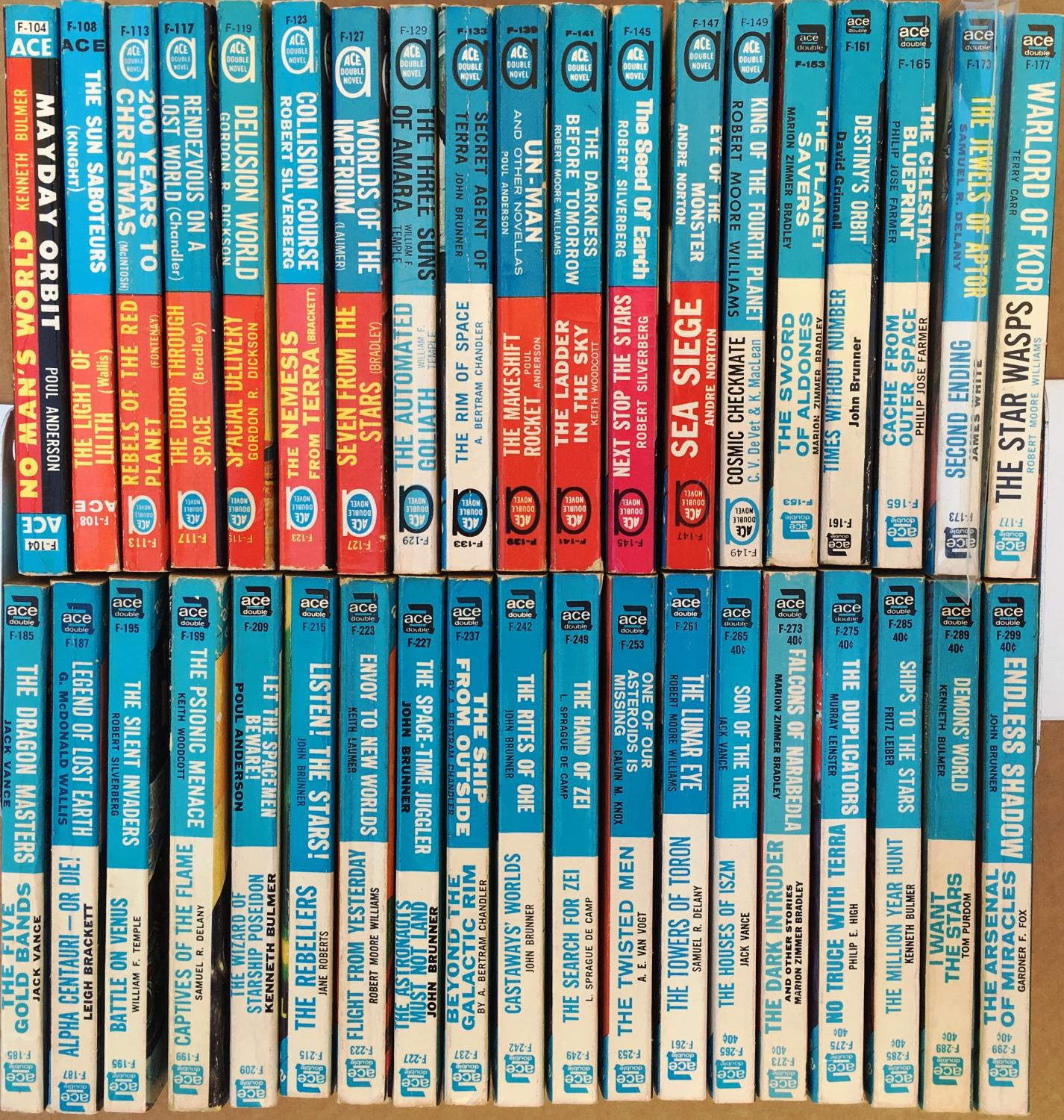 "ACE DOUBLE SCIENCE FICTION 'F' SERIES COMPLETE IN 38 VOLUMES" : Jewels ...