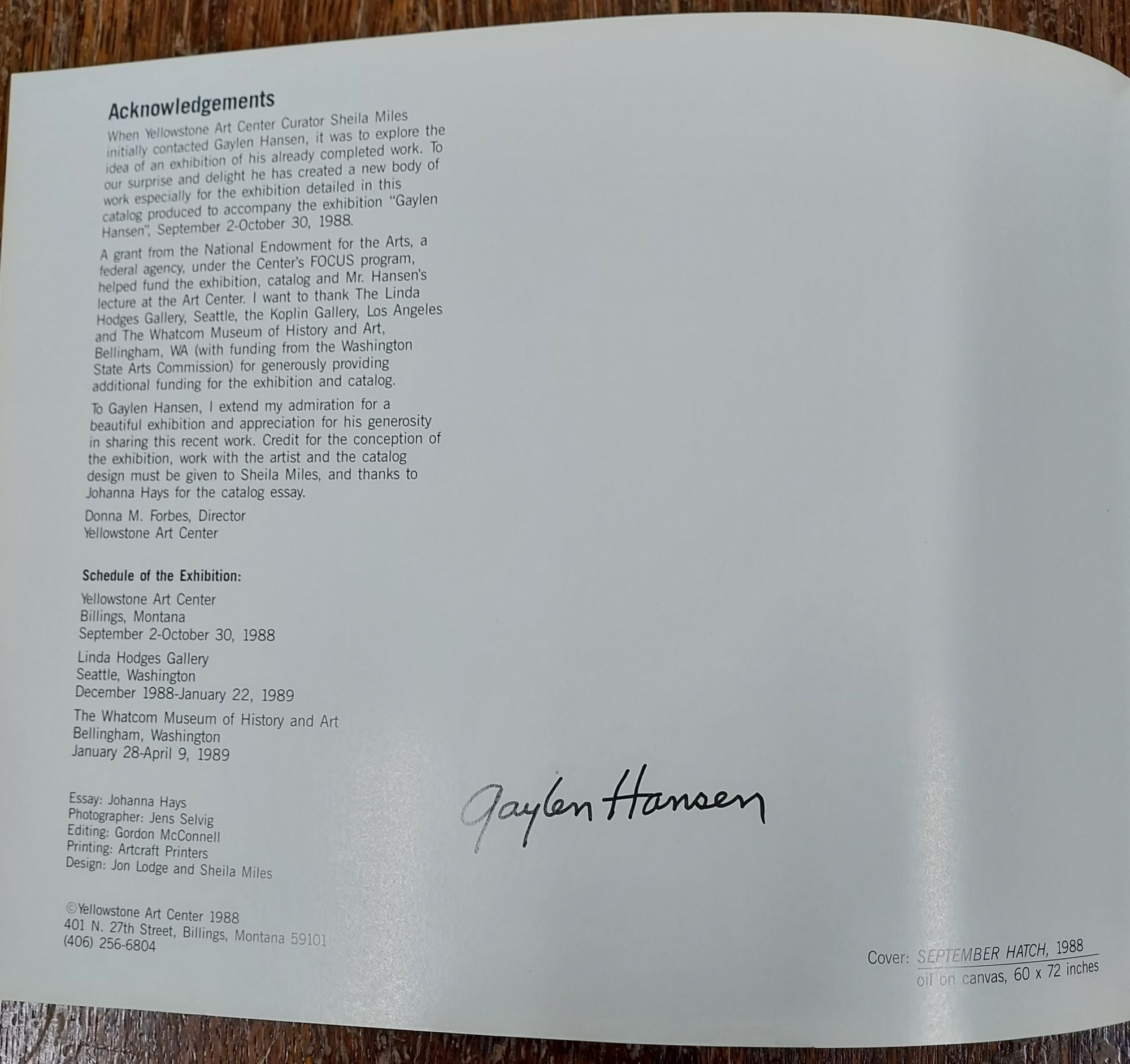 Gaylen Hansen [exhibition catalogue] by Hansen, Gaylen: Very good ...