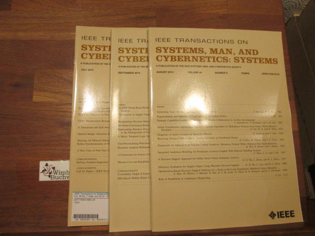 IEEE Transactions on Systems, Man, and cybernetics: Systems.- 3 issues ... IEEE Transactions on Systems, Man, and cybernetics: Systems.- 3 issues ...