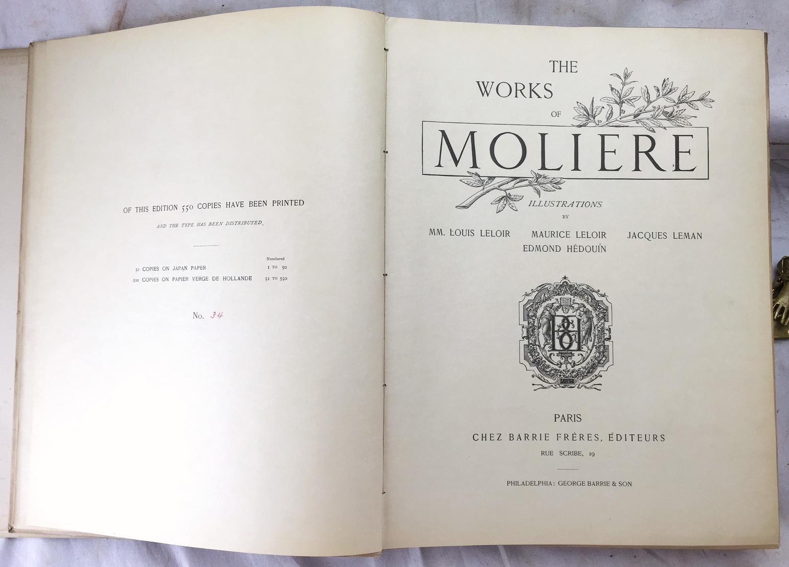 The Works of Moliere. 10 volumes. by Illustrations, MM. Louis Leloir ...