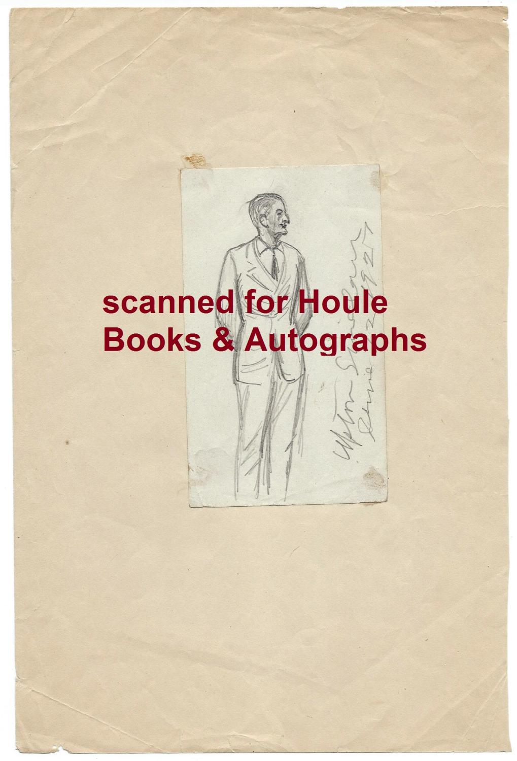 PENCIL DRAWING OF UPTON SINCLAIR de SINCLAIR, Upton]. YOUNG, Art: Very ...