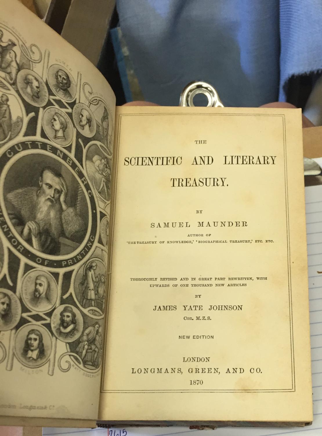The Scientific and Literary Treasury by Samuel Maunder: Good Half ...