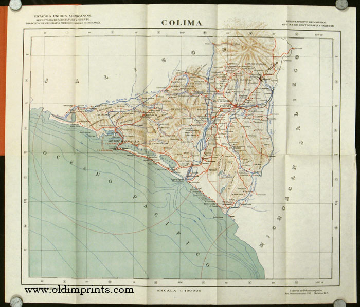 Mapa de Colima. 1954. Map title: Colima. by MEXICO): (1954) Map | old ...