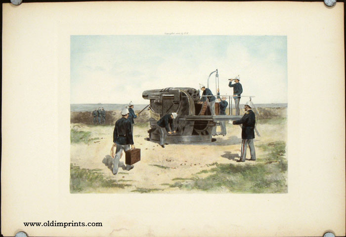 Inspection at Proving-Ground 12-inch Howitzer on Canet Carriage, 1892 ...
