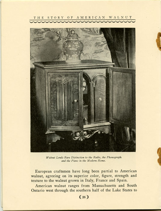 The Story of American Walnut. by WOOD VARIETIES - VINTAGE BOOKLET ...