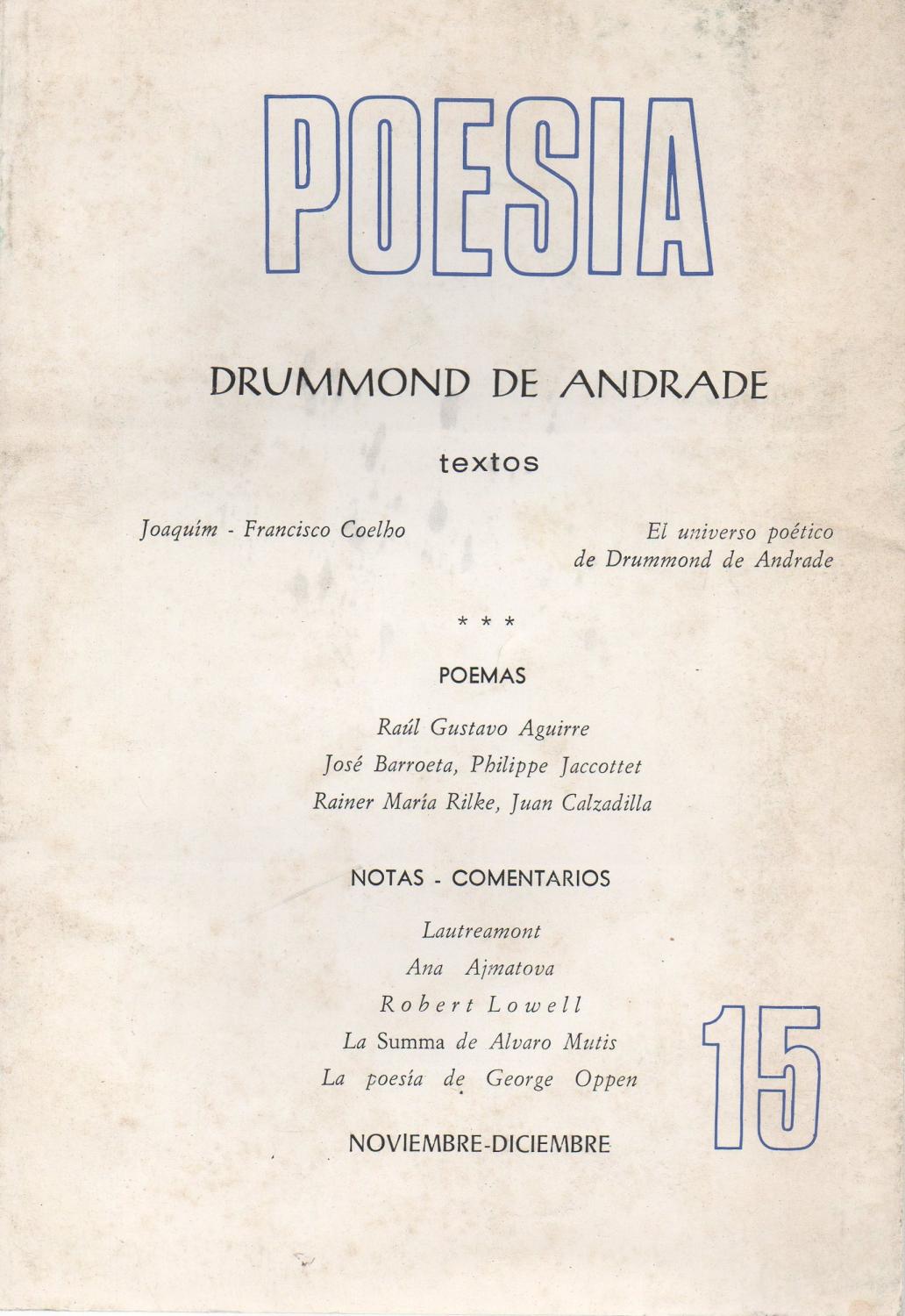 poesia(drummond de andrade) ,revista bimestral de poesia y teoria ...