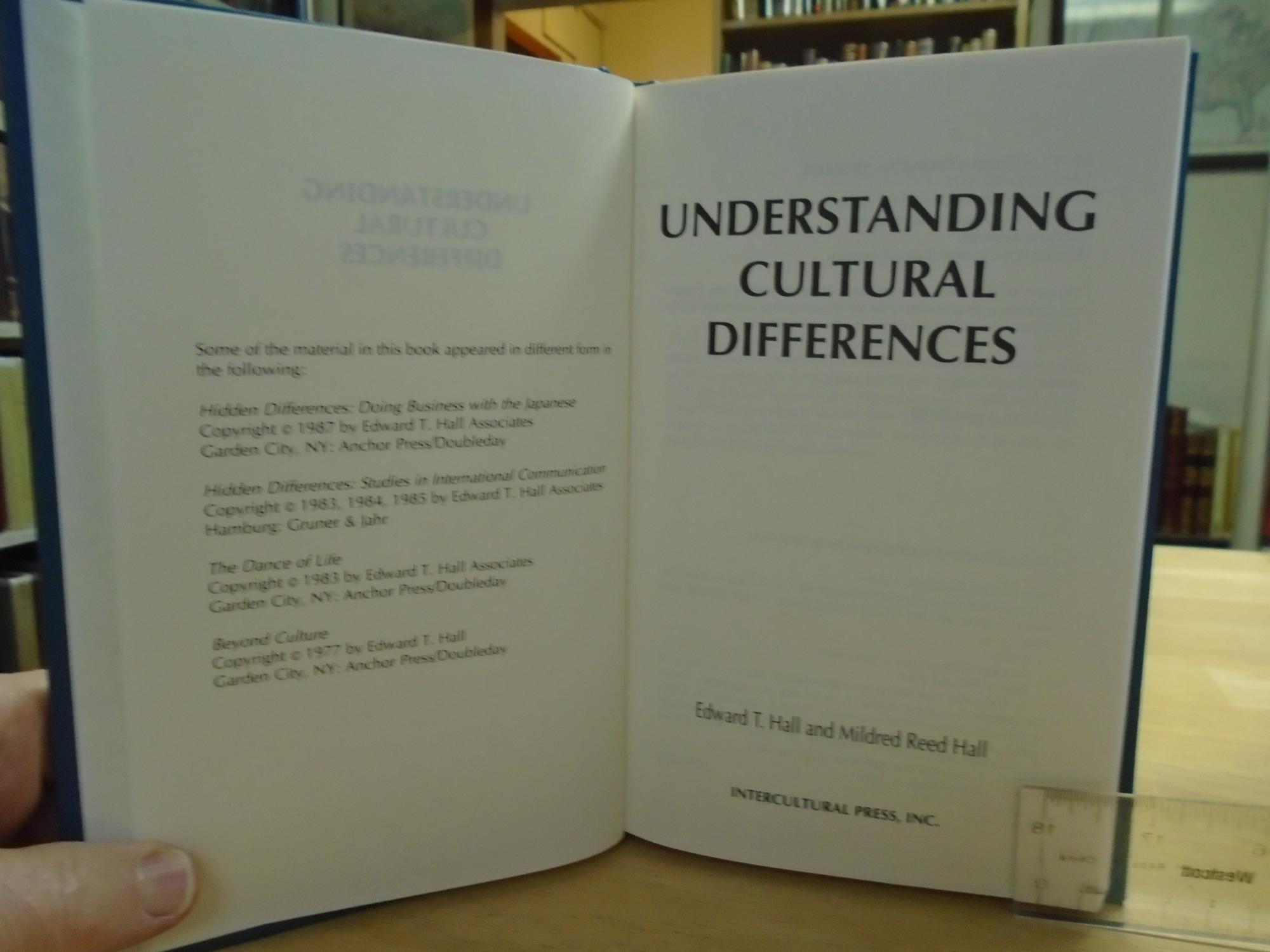 Understanding Cultural Differences von Hall, Edward T. and Mildred Reed ... Understanding Cultural Differences von Hall, Edward T. and Mildred Reed ...