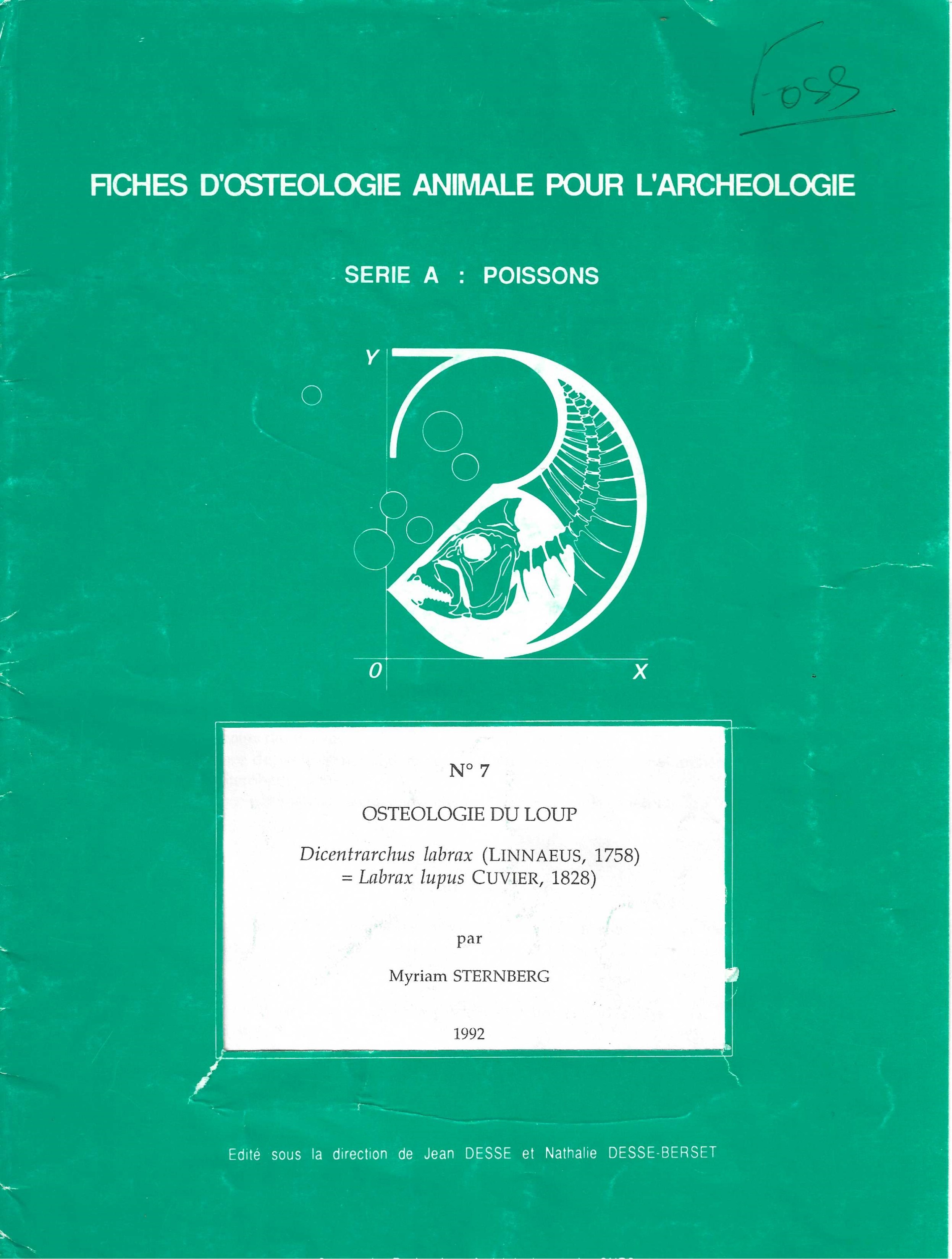 Fiches d'osteologie animale pour l'archeologie. Serie A: Poissons. No ...