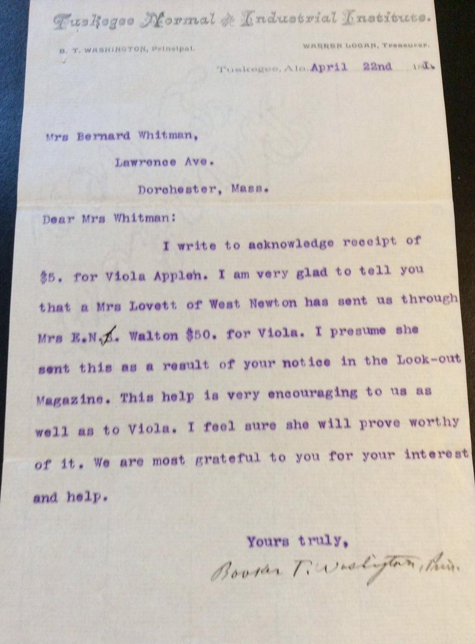 Personal TLS to Mrs. Whitman regarding fees for one of his students at ...