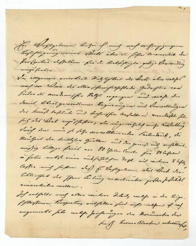 Eigenh. Brief mit U. von Gruner, Ludwig, Maler (1801-1882).: Manuskript ... Eigenh. Brief mit U. von Gruner, Ludwig, Maler (1801-1882).: Manuskript ...