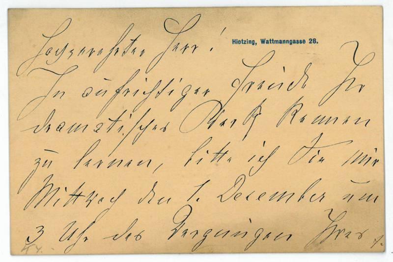 Eigenh. Brief mit U. von Robert, Emerich, d. i. Emmerich Magyar ...