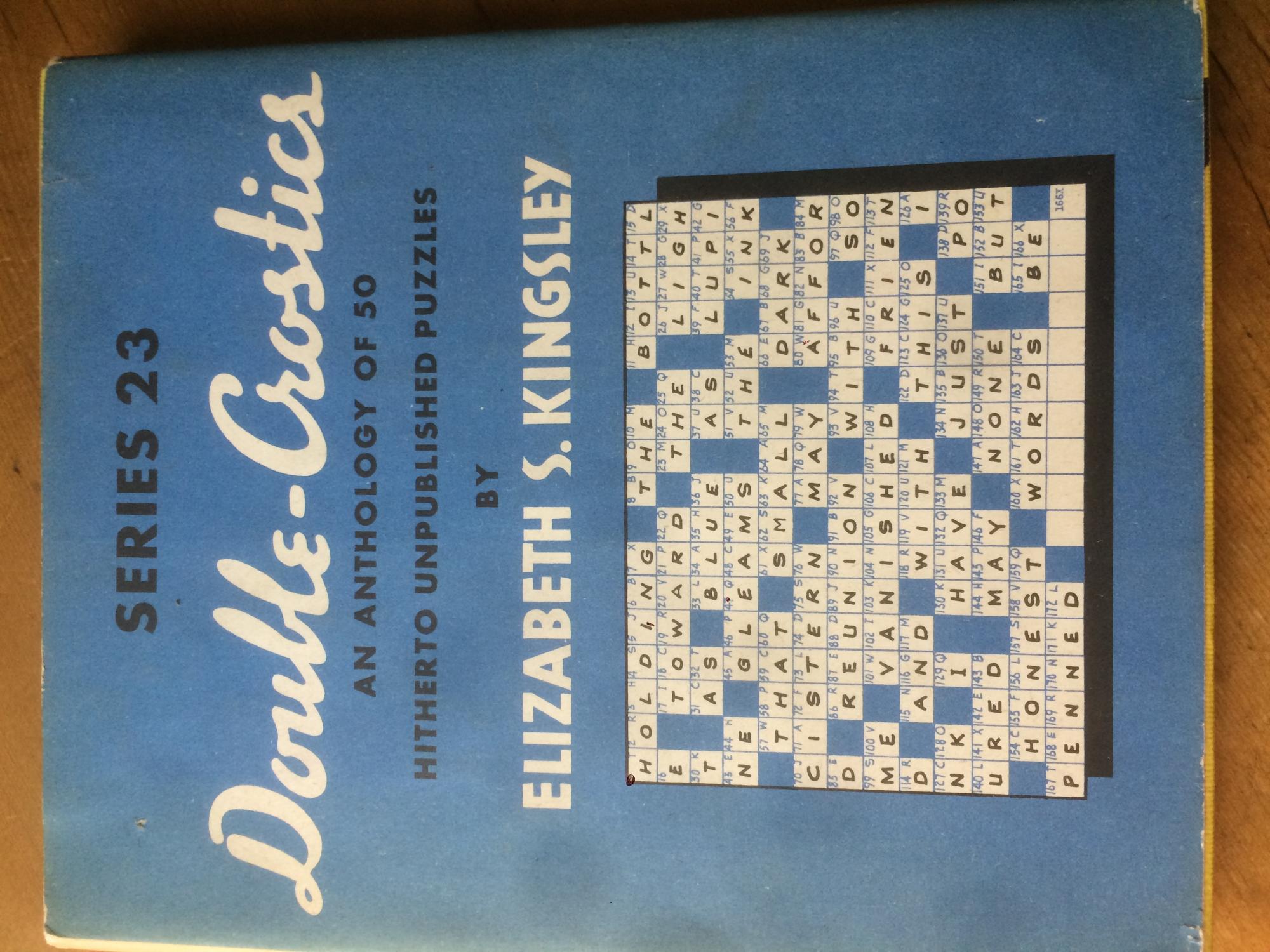 Double-Crostics Series 23 by Elizabeth S. Kingsle: Near Fine Hardcover ...